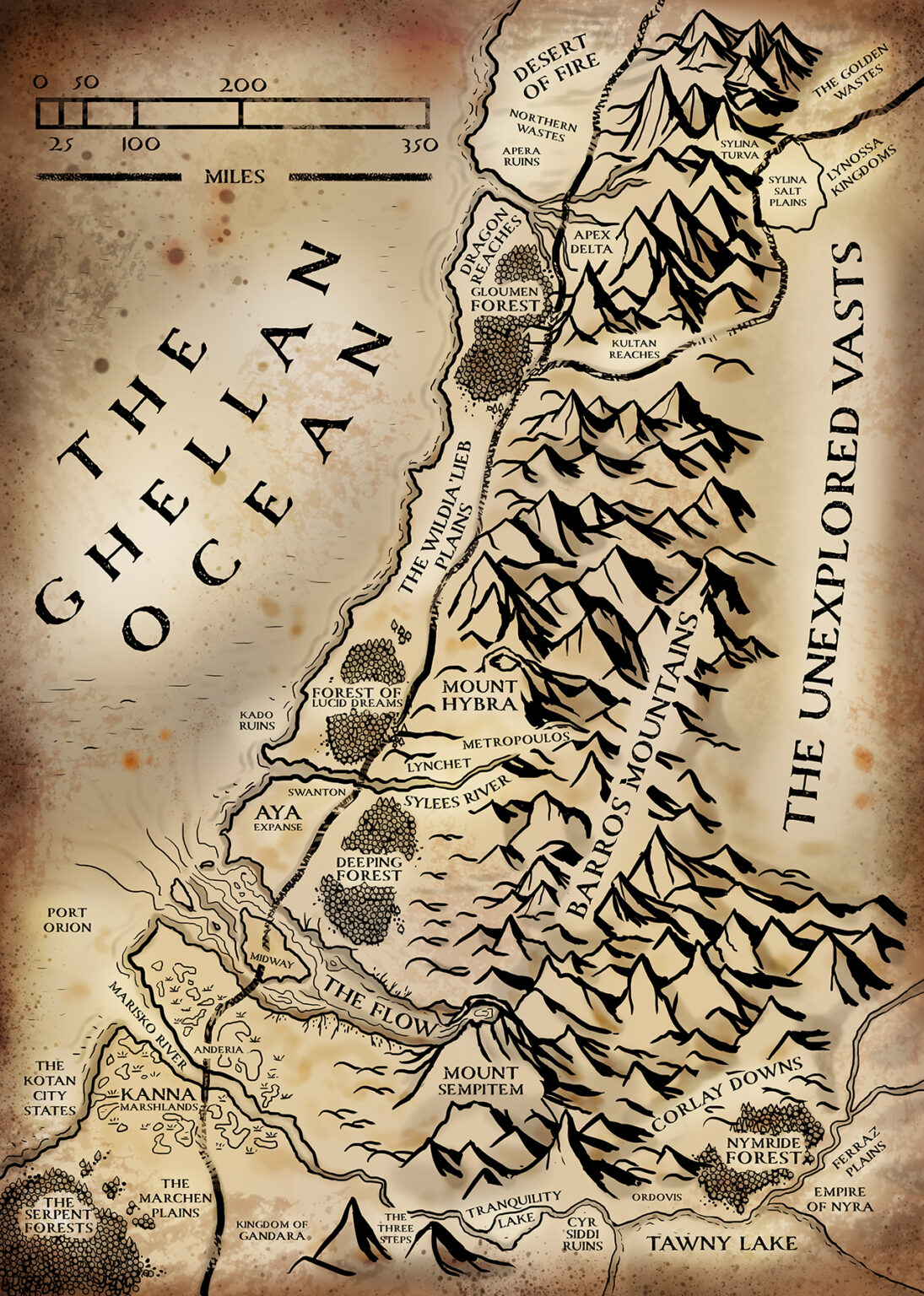 Fantasy map illustration services from The Noble Artist